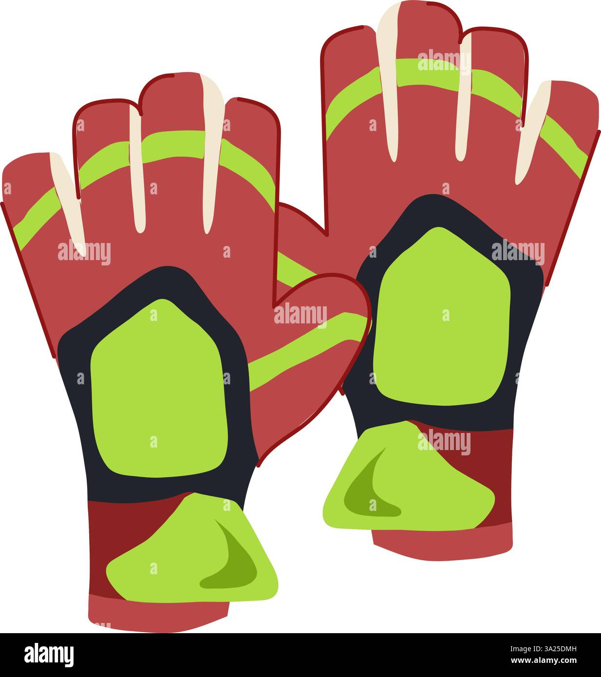 cut goalkeeper gloves cartoon vector illustration Stock Vector Image ...