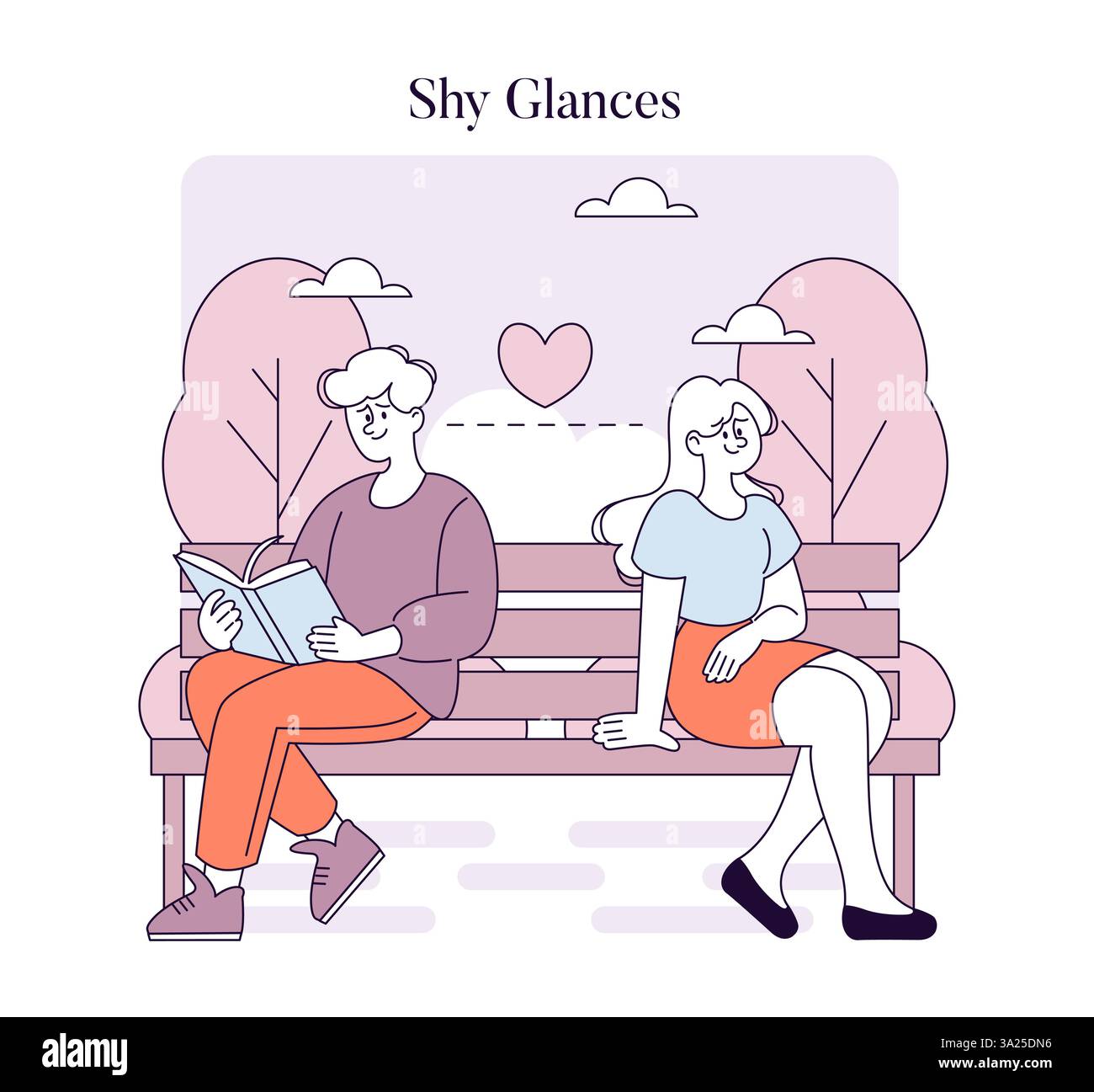 First Love illustration. Captures the tender moment of young romance ...