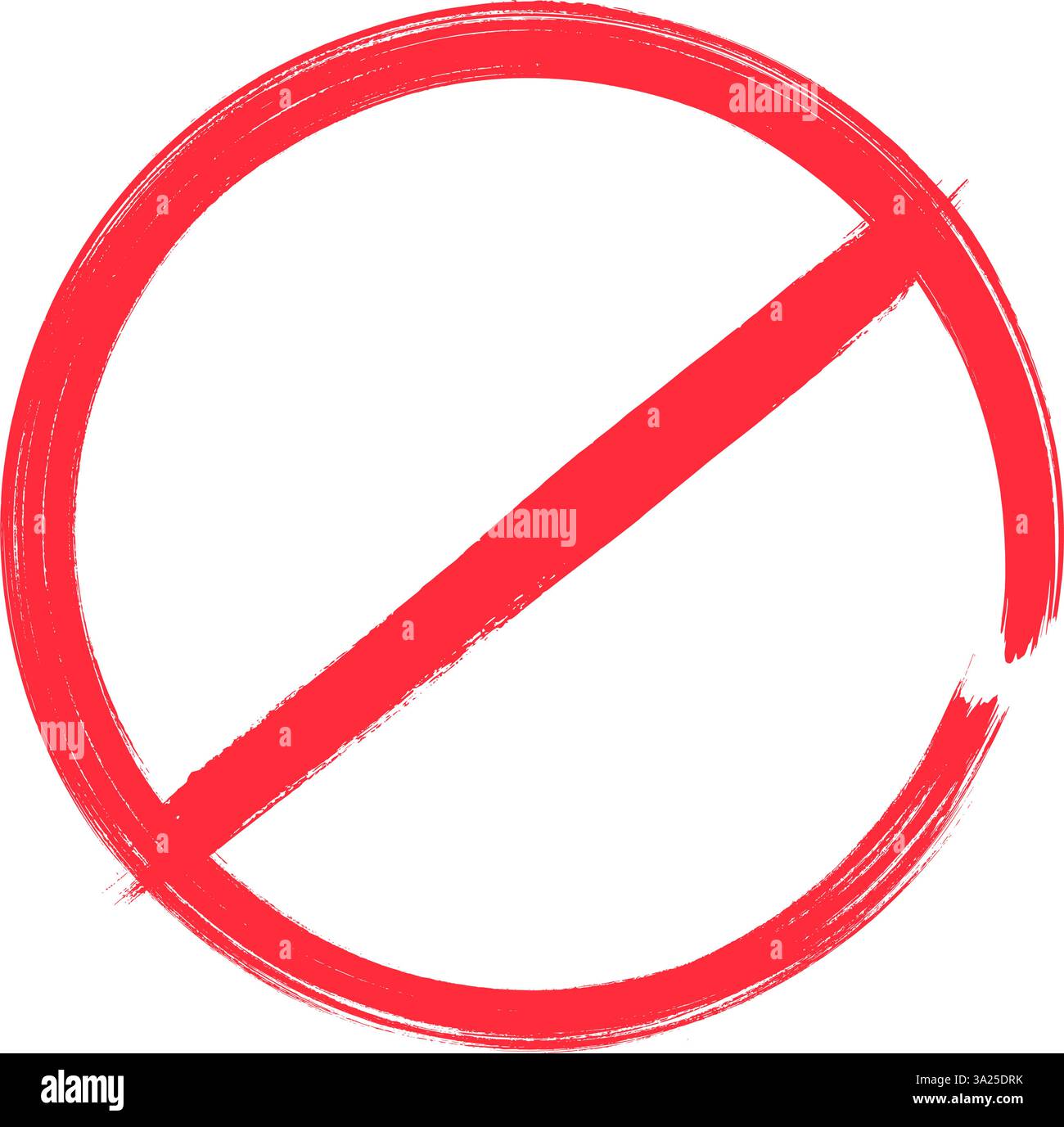 Hand drawn brush paint forbidden vintage grunge style red stop sign ...