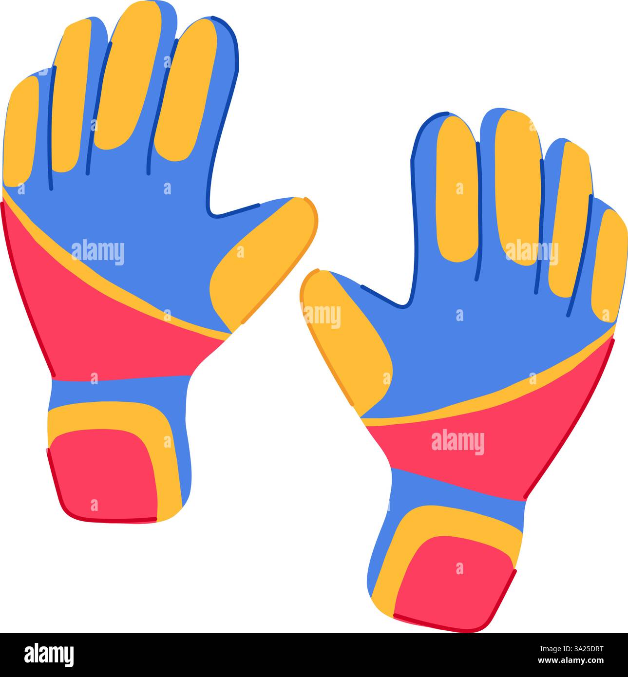 grip goalkeeper gloves cartoon vector illustration Stock Vector Image ...