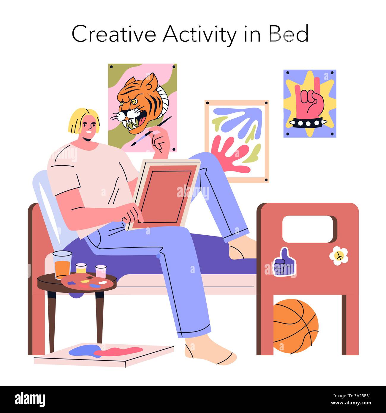 Activity art artistic bedroom Stock Vector Images - Alamy