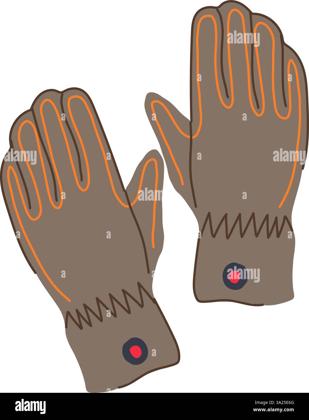 electric gloves heated cartoon vector illustration Stock Vector Image ...