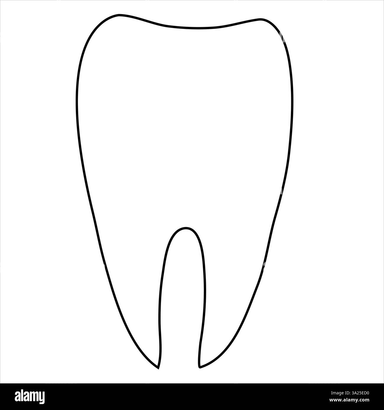 Continuous single line art drawing tooth outline vector sketch ...