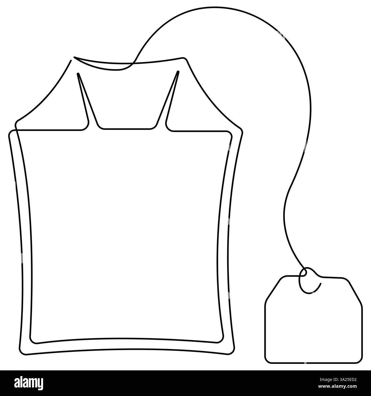 Continuous single line art drawing of paper tea bag icon and Hot herbal ...