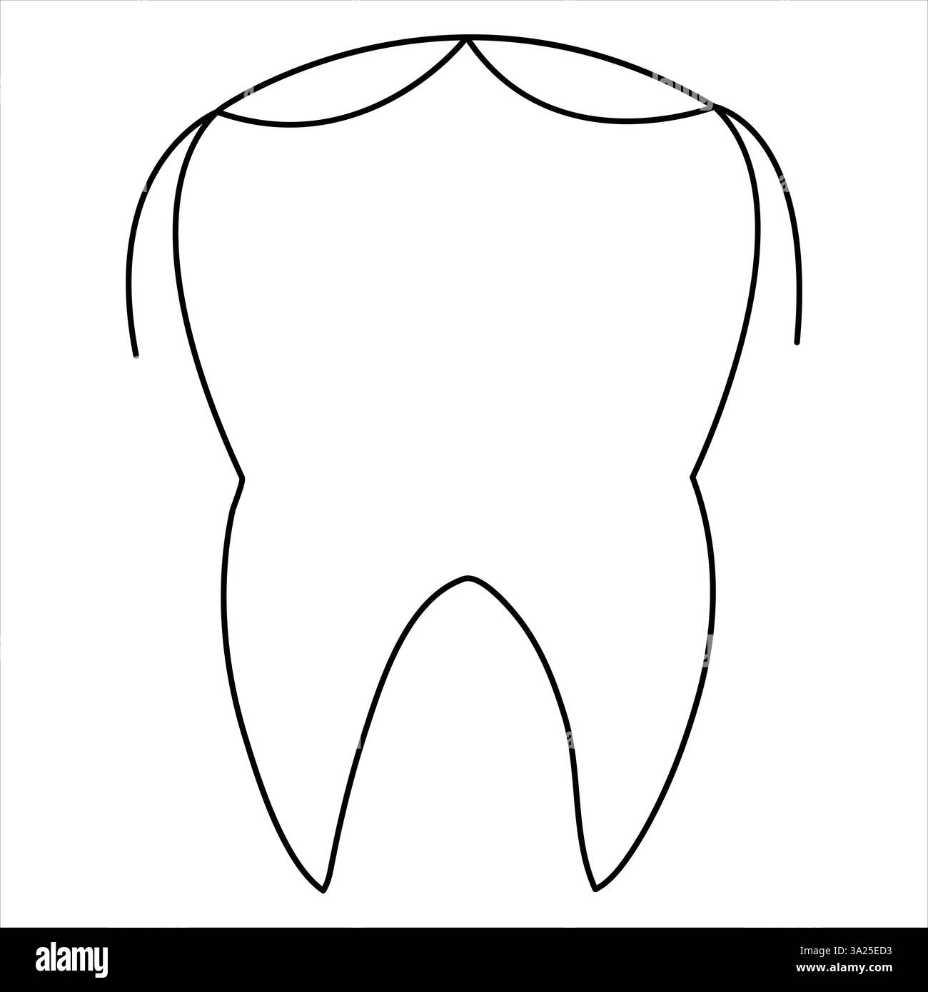 Continuous single line art drawing tooth outline vector sketch ...