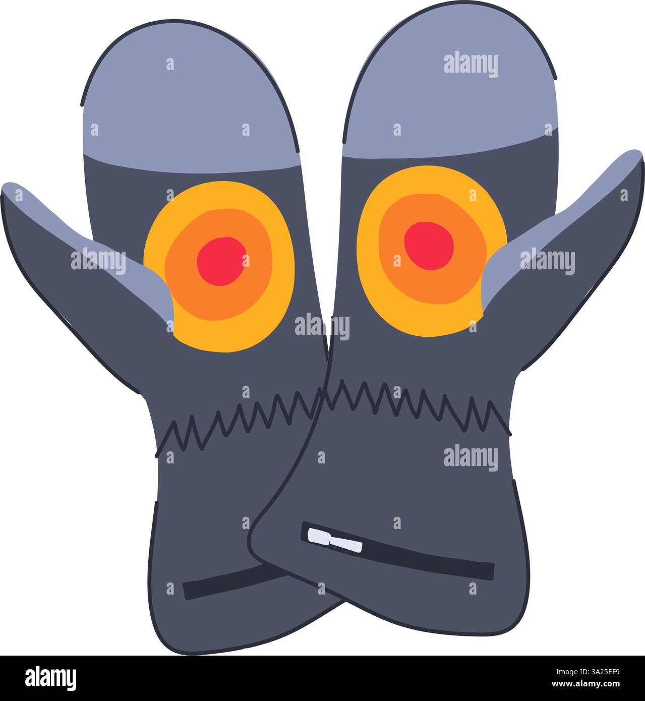 rechargeable gloves heated cartoon vector illustration Stock Vector ...