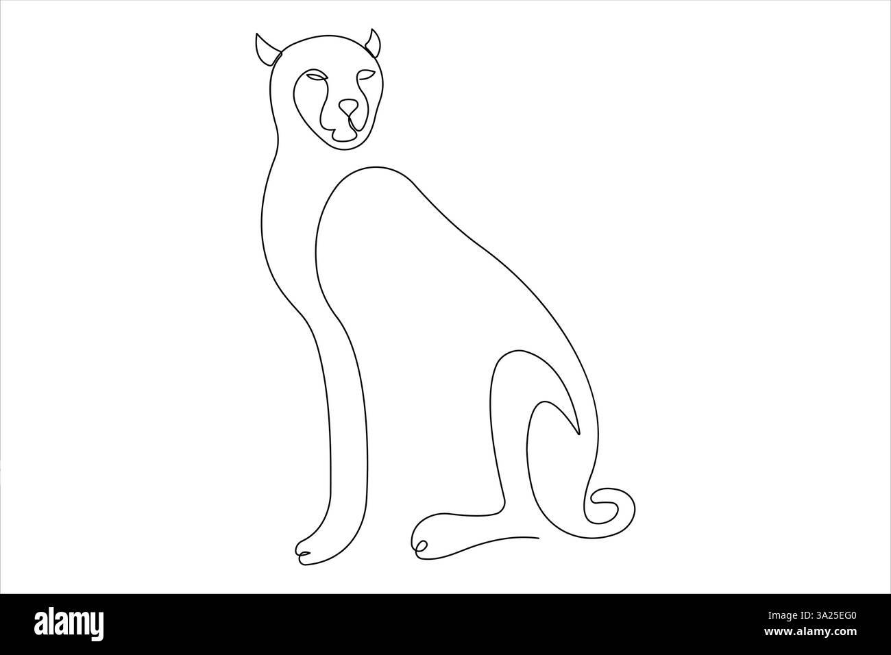 Tiger continuous one single line drawing of style. tiger wild animal ...