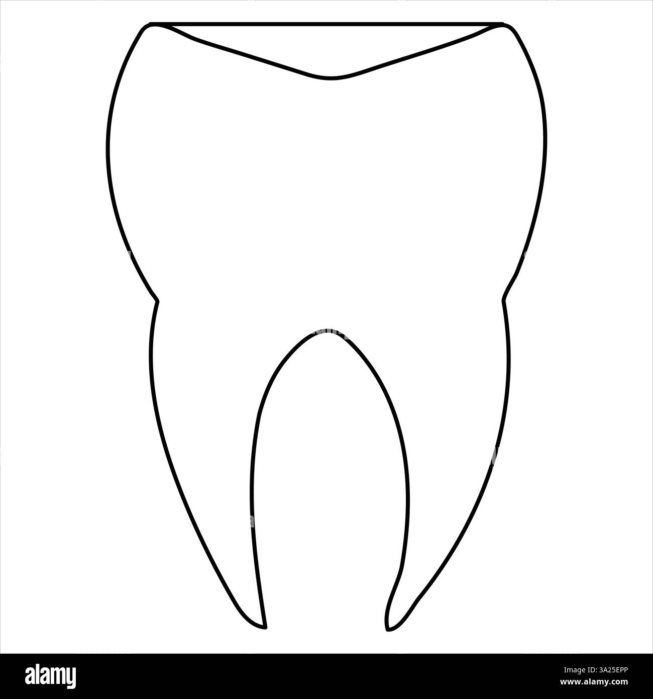 Continuous single line art drawing tooth outline vector sketch ...