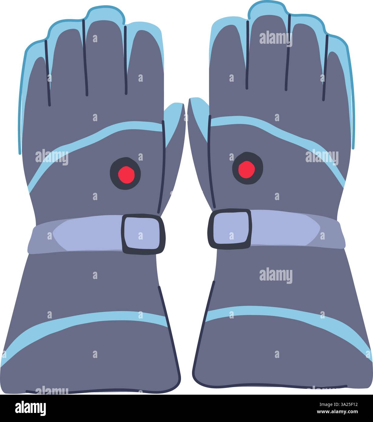 battery gloves heated cartoon vector illustration Stock Vector Image ...