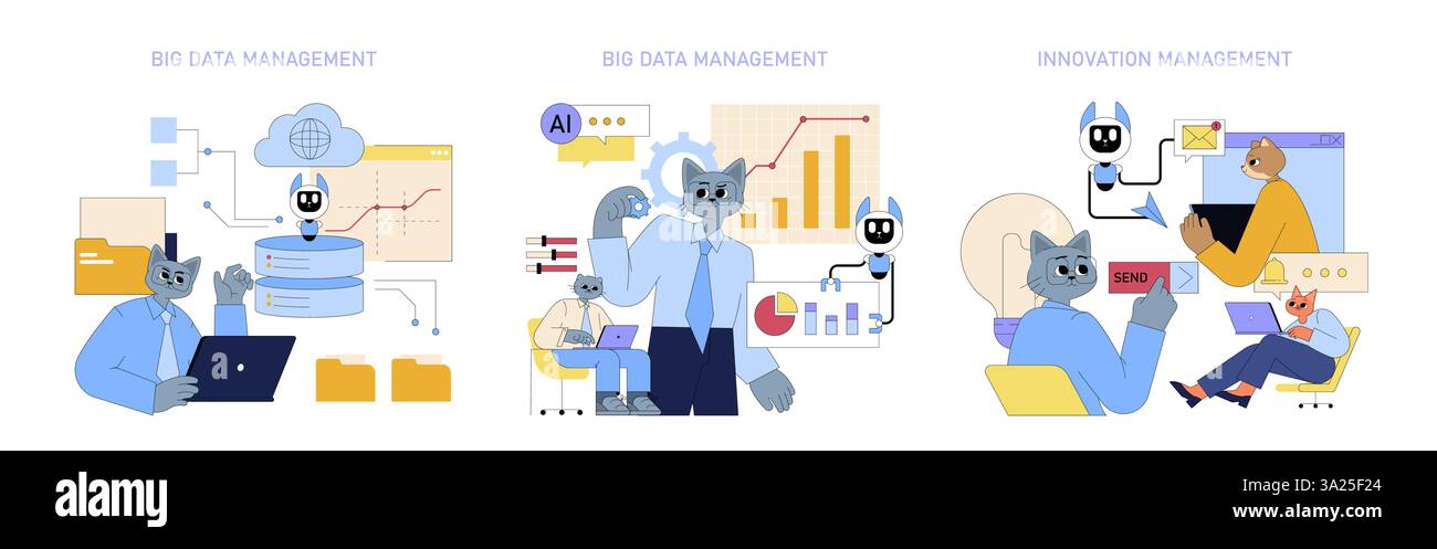 AI for global business advancement. The illustration highlights big ...
