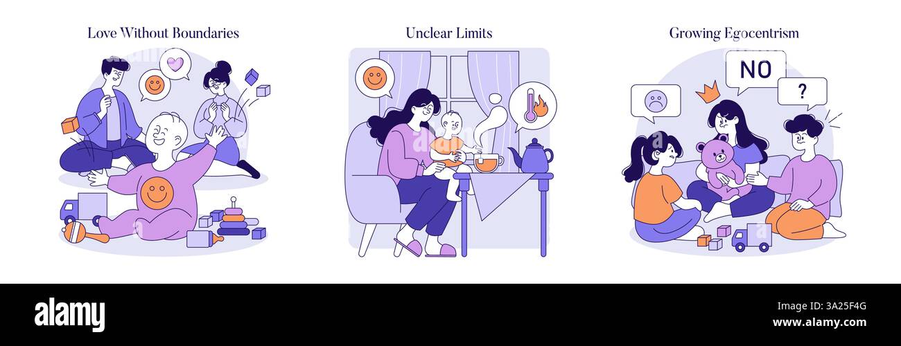 Permissive parenting style illustrated through loving interactions ...