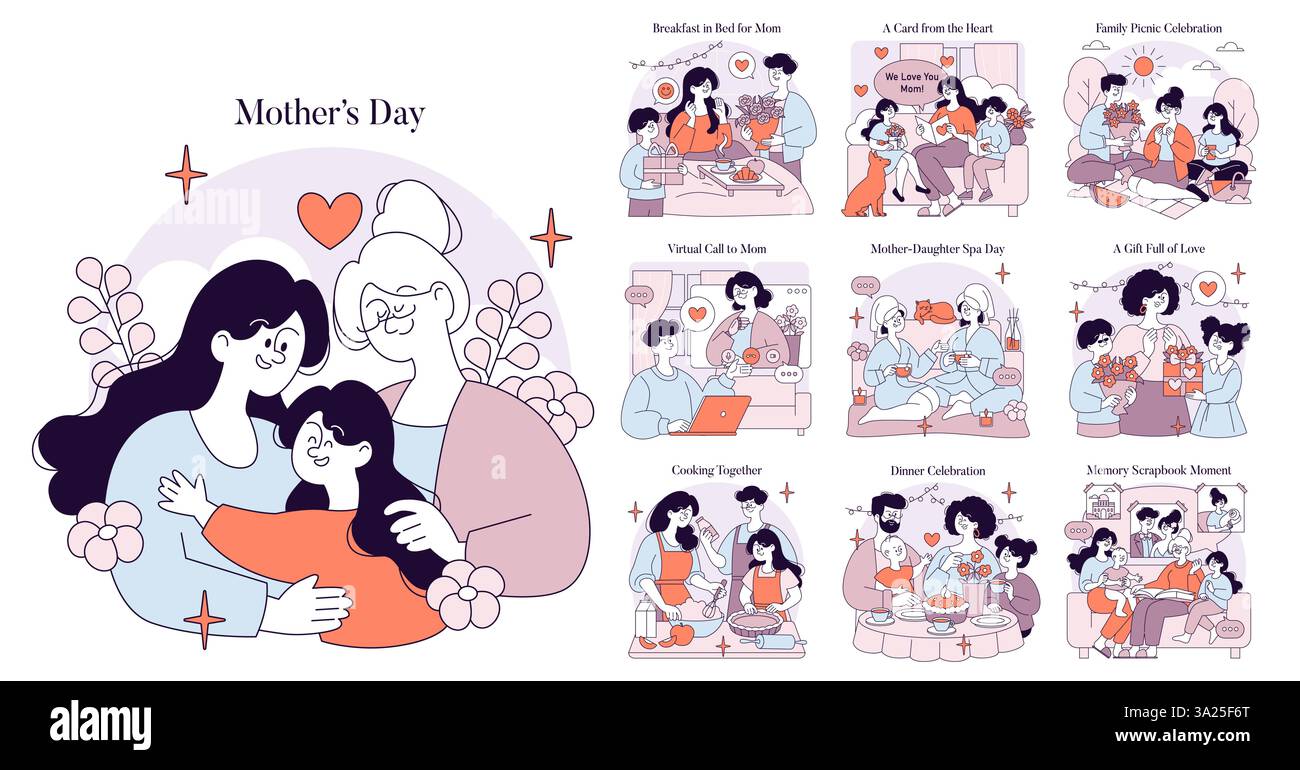 Mother's Day illustration captures heartfelt moments shared between ...
