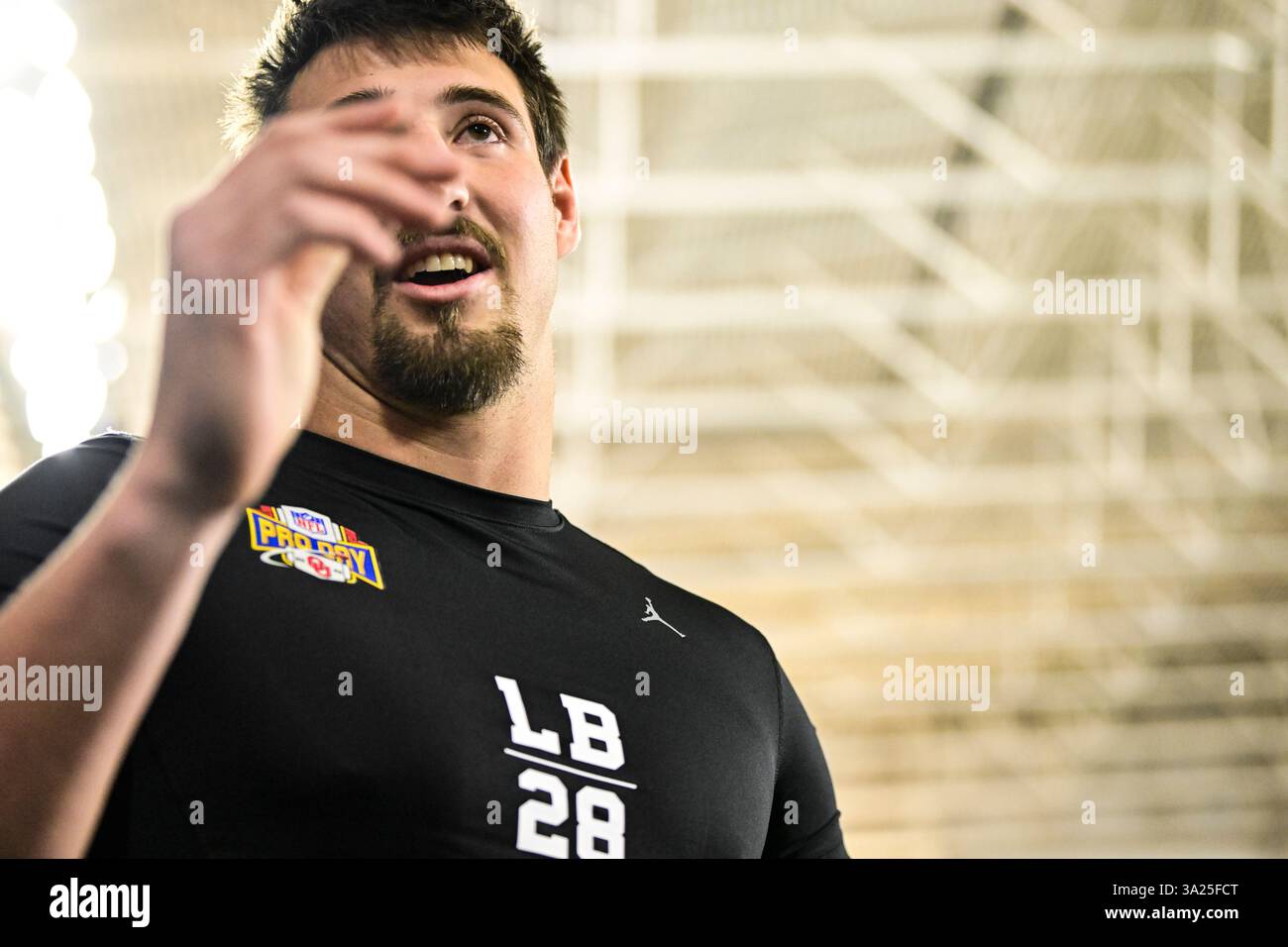 Oklahoma linebacker Danny Stutsman (28) during Oklahoma's NFL pro day ...