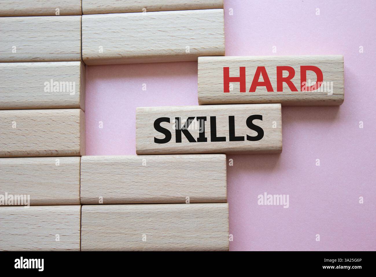 Hard skills symbol. Wooden blocks with words Hard skills. Beautiful ...