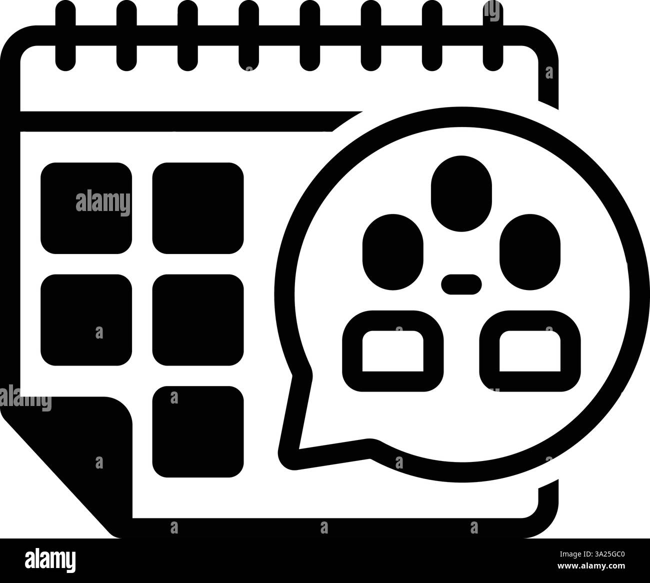 Icon meeting planner Black and White Stock Photos & Images - Alamy