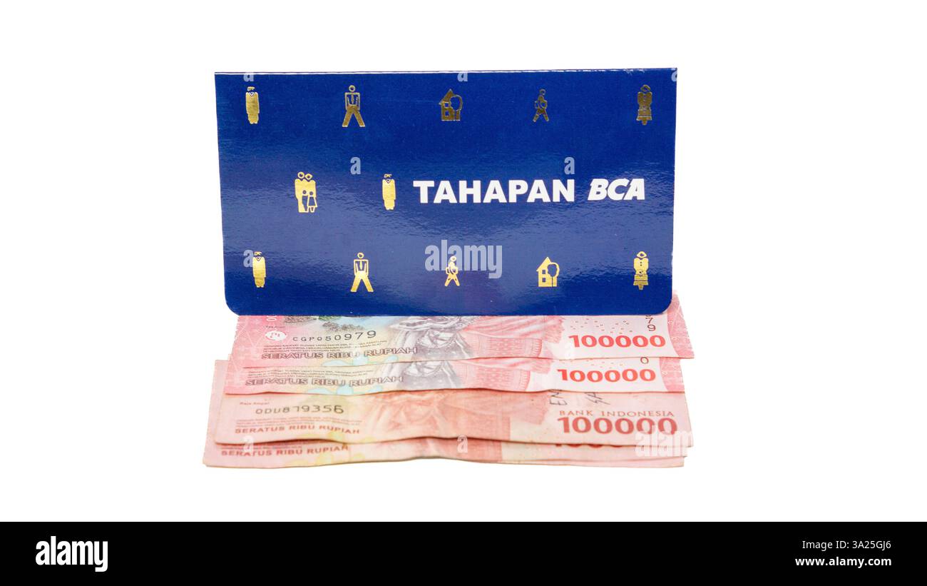 Saving book (buku tabungan) of Bank Central Asia (BCA) and Indonesian ...