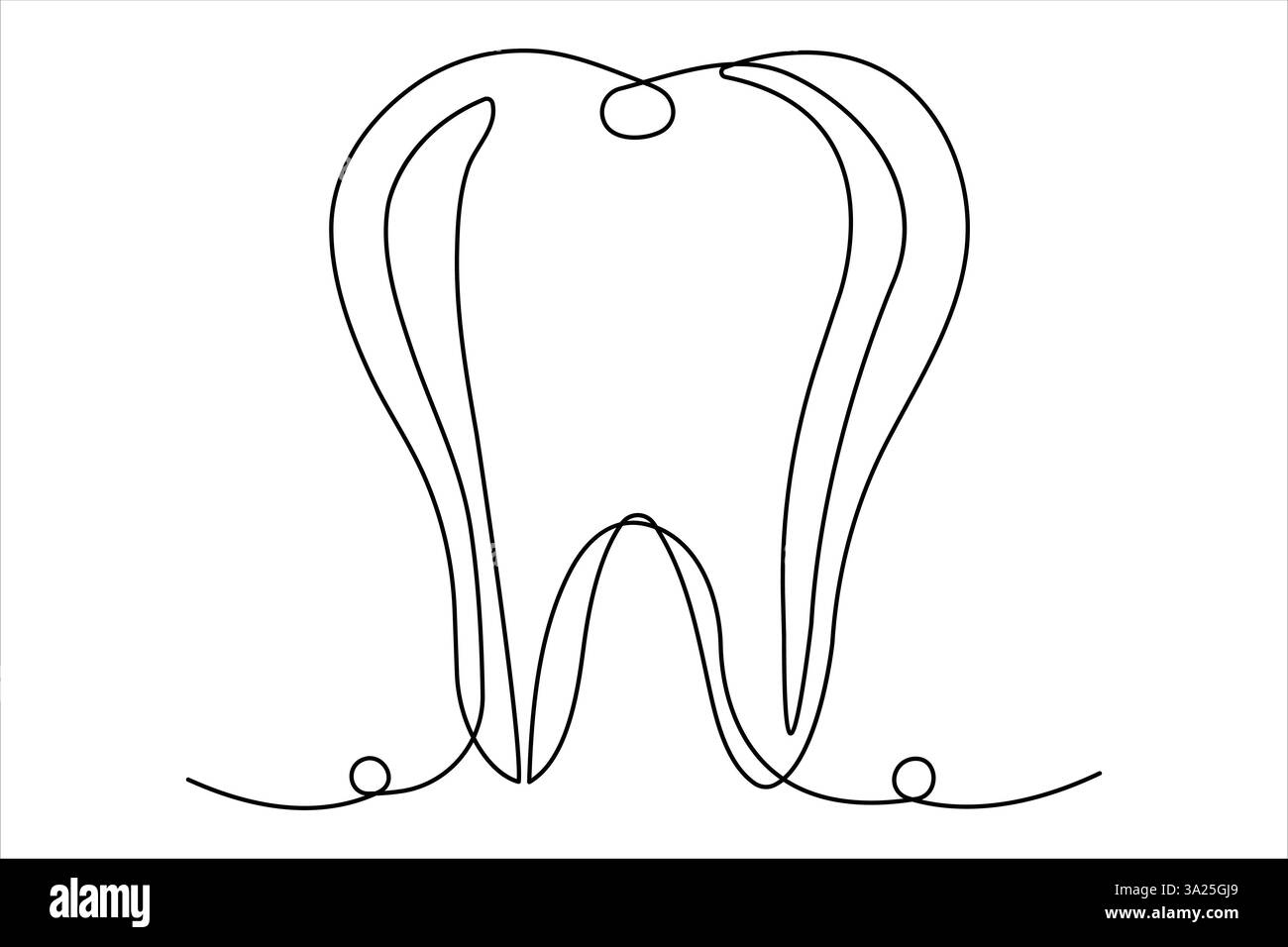Tooth continuous one line art drawing of minimalism design outline ...