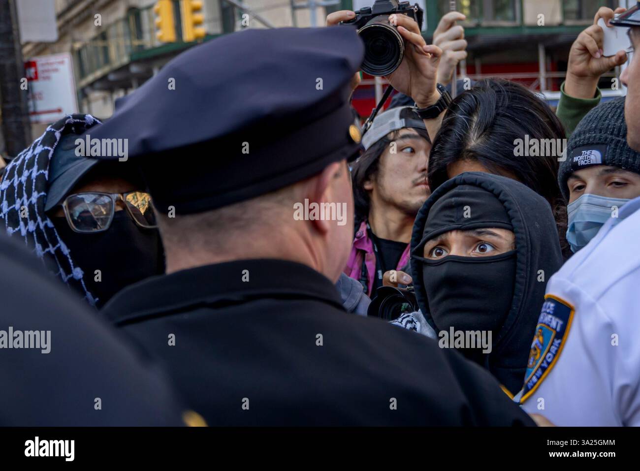 Hundreds of students and pro-Palestine activists protest across New ...