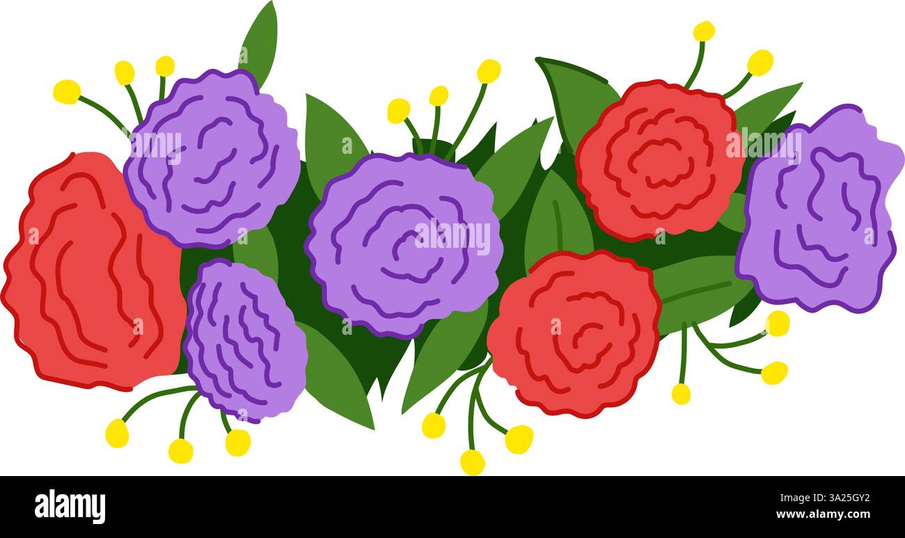 nature flower crown cartoon vector illustration Stock Vector Image ...