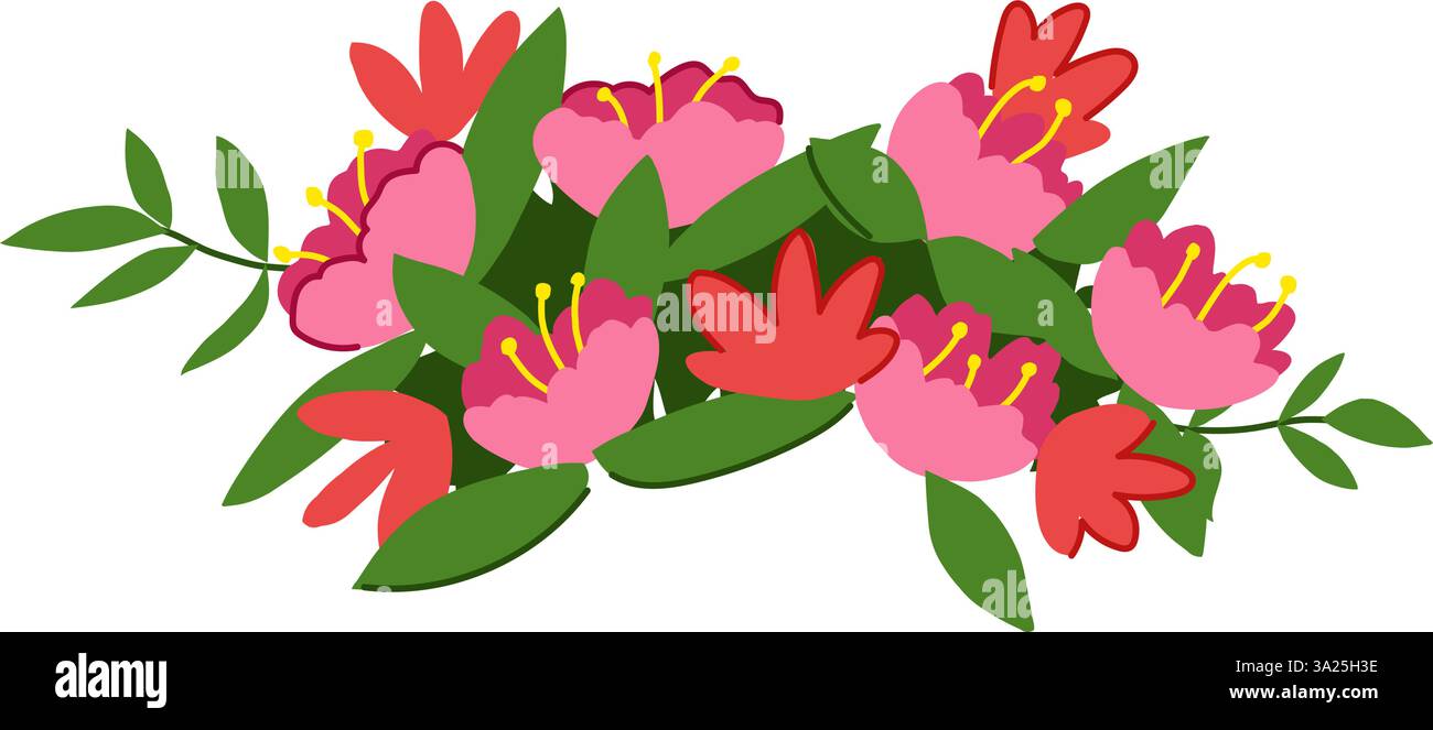 boho flower crown cartoon vector illustration Stock Vector Image & Art ...
