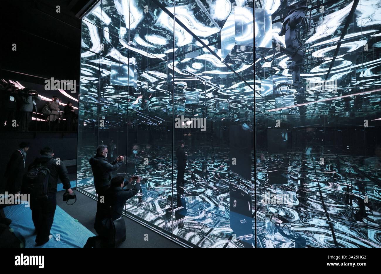 A photo shows the pavilion "null2" (mull null) of Expo 2025 designed by Japanese academic and ...