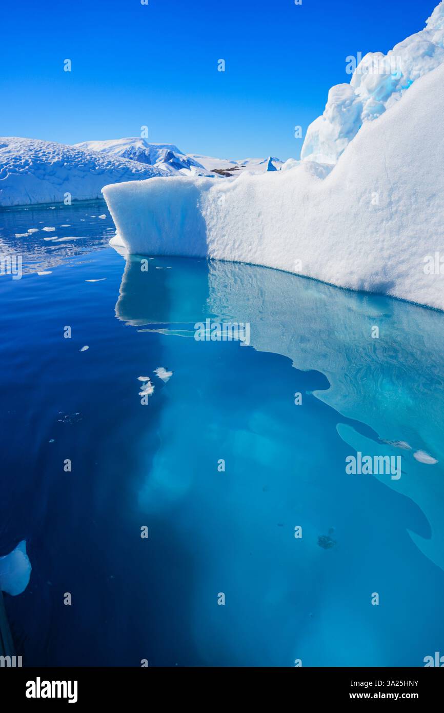Floating iceberg in the Argentine Islands along the Antarctic Peninsula ...