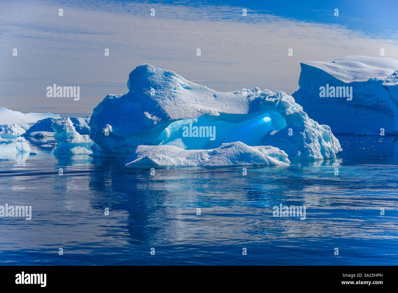 Floating iceberg in the Argentine Islands along the Antarctic Peninsula ...