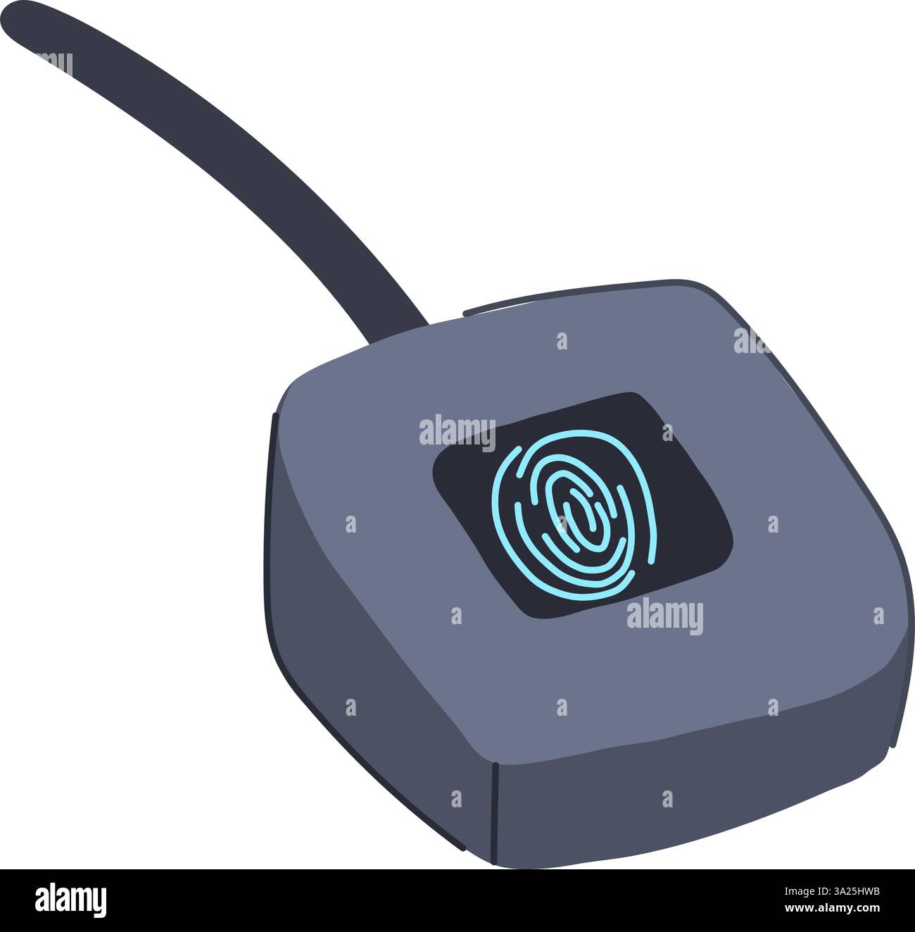touch fingerprint scanner cartoon vector illustration Stock Vector ...