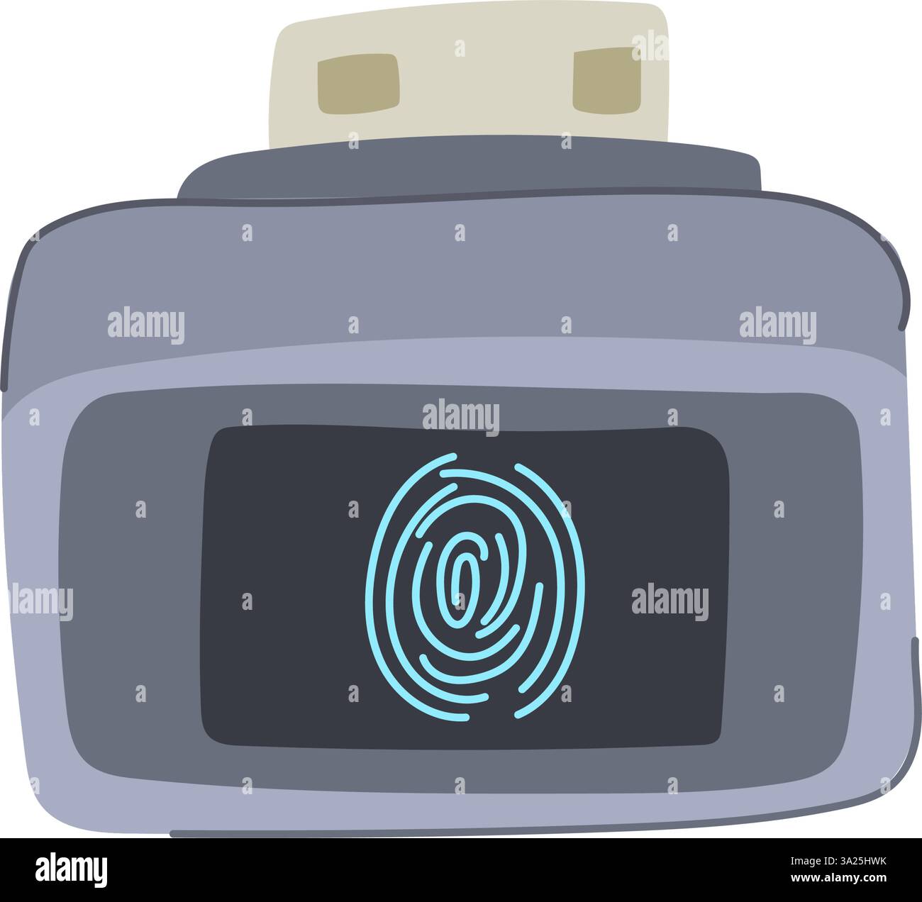 authentication fingerprint scanner cartoon vector illustration Stock ...