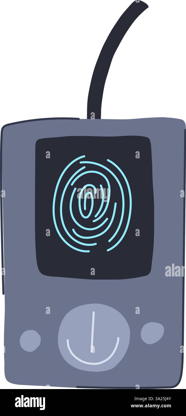 security fingerprint scanner cartoon vector illustration Stock Vector ...