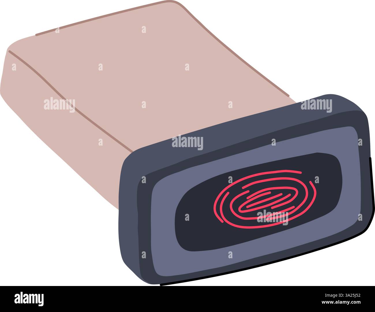 identification fingerprint scanner cartoon vector illustration Stock ...