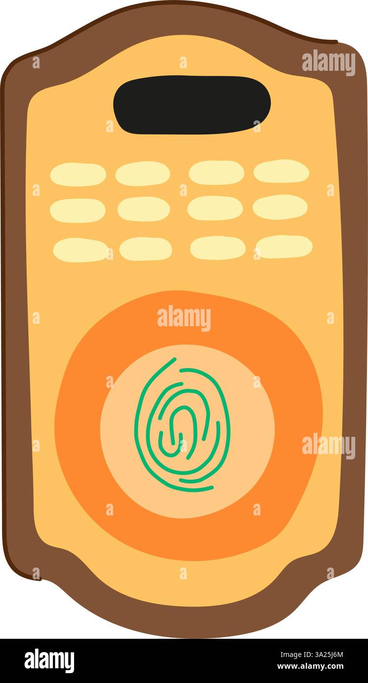 installation fingerprint door lock cartoon vector illustration Stock ...