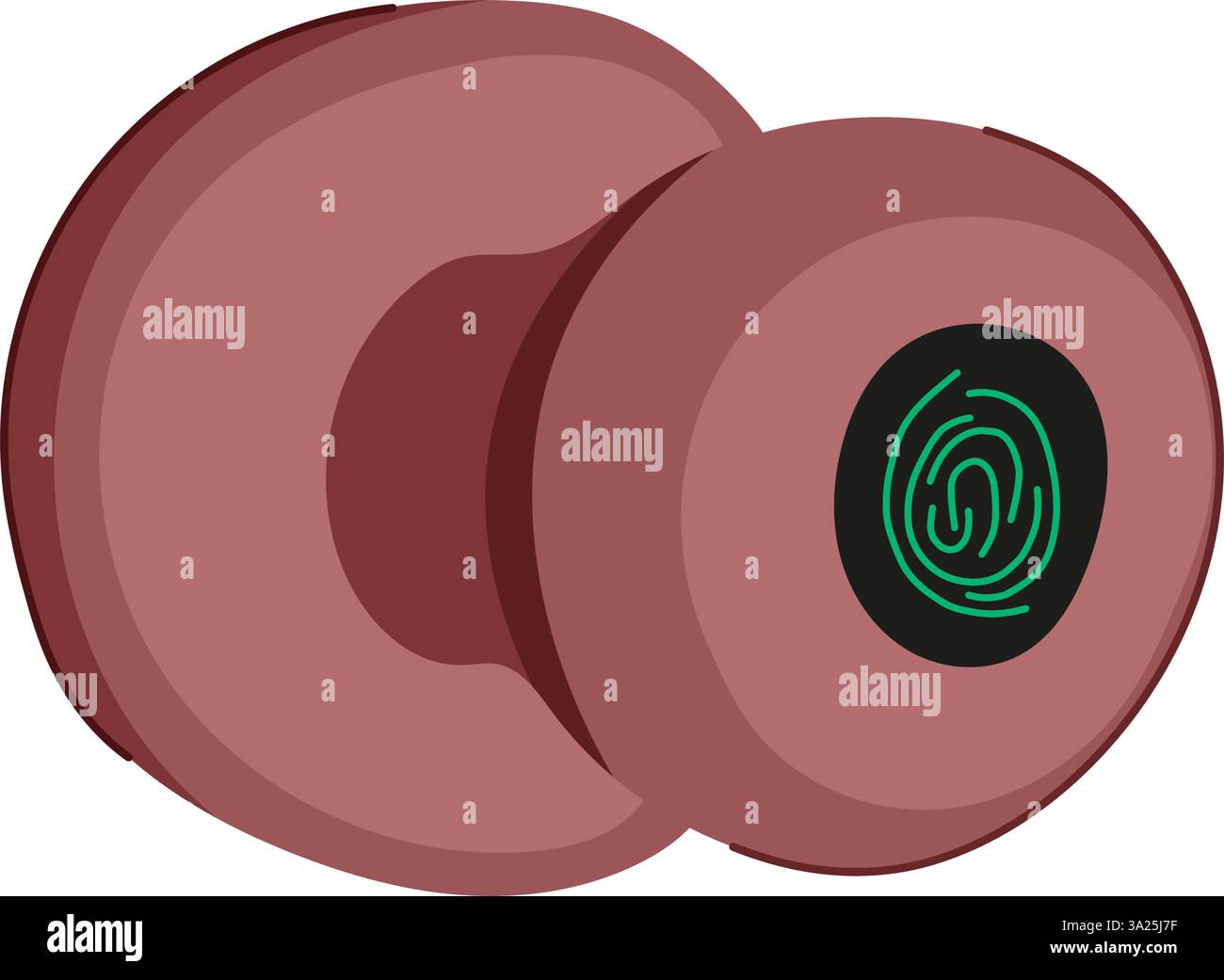 keyless fingerprint door lock cartoon vector illustration Stock Vector ...