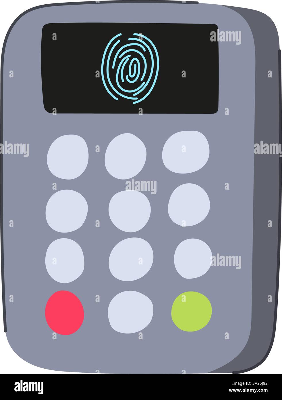 convenience fingerprint door lock cartoon vector illustration Stock ...