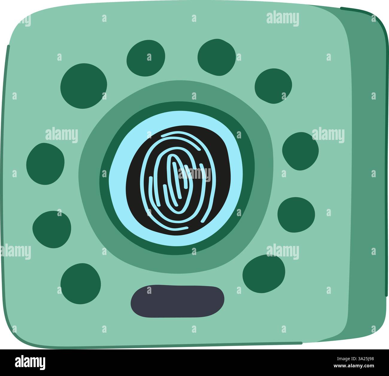 biometric fingerprint door lock cartoon vector illustration Stock ...