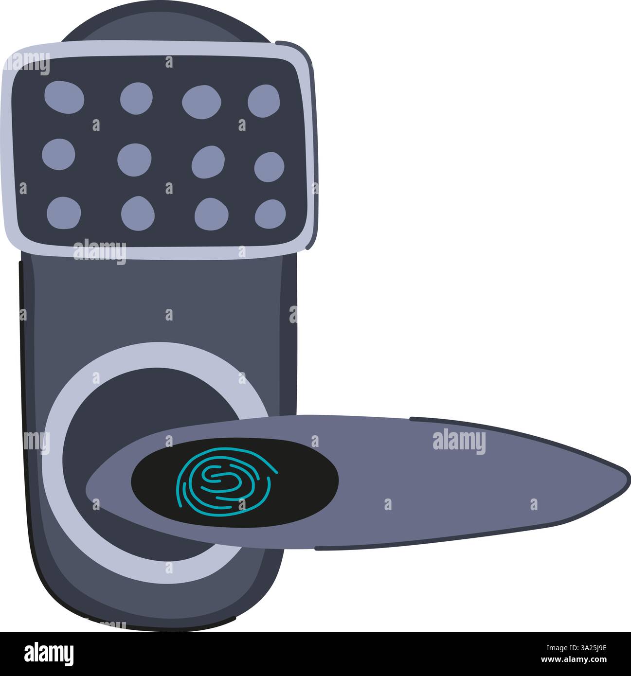 access fingerprint door lock cartoon vector illustration Stock Vector ...