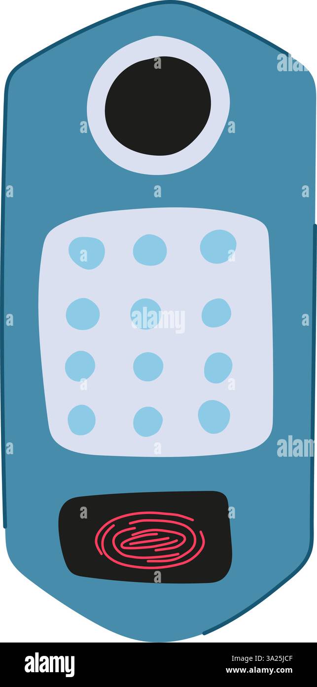 technology fingerprint door lock cartoon vector illustration Stock ...