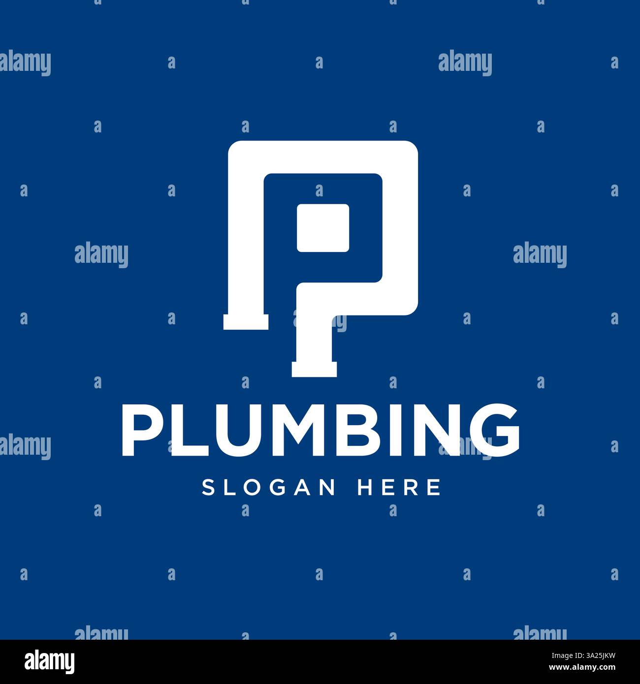Simple Logo Design of Water Pipe forming the Letter P. Water Pipe ...