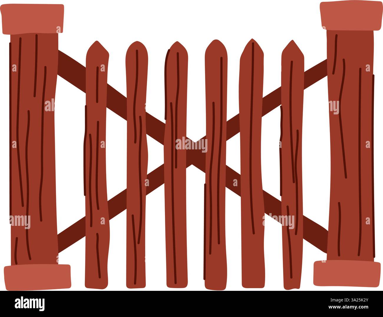 pine fence wood cartoon vector illustration Stock Vector Image & Art ...