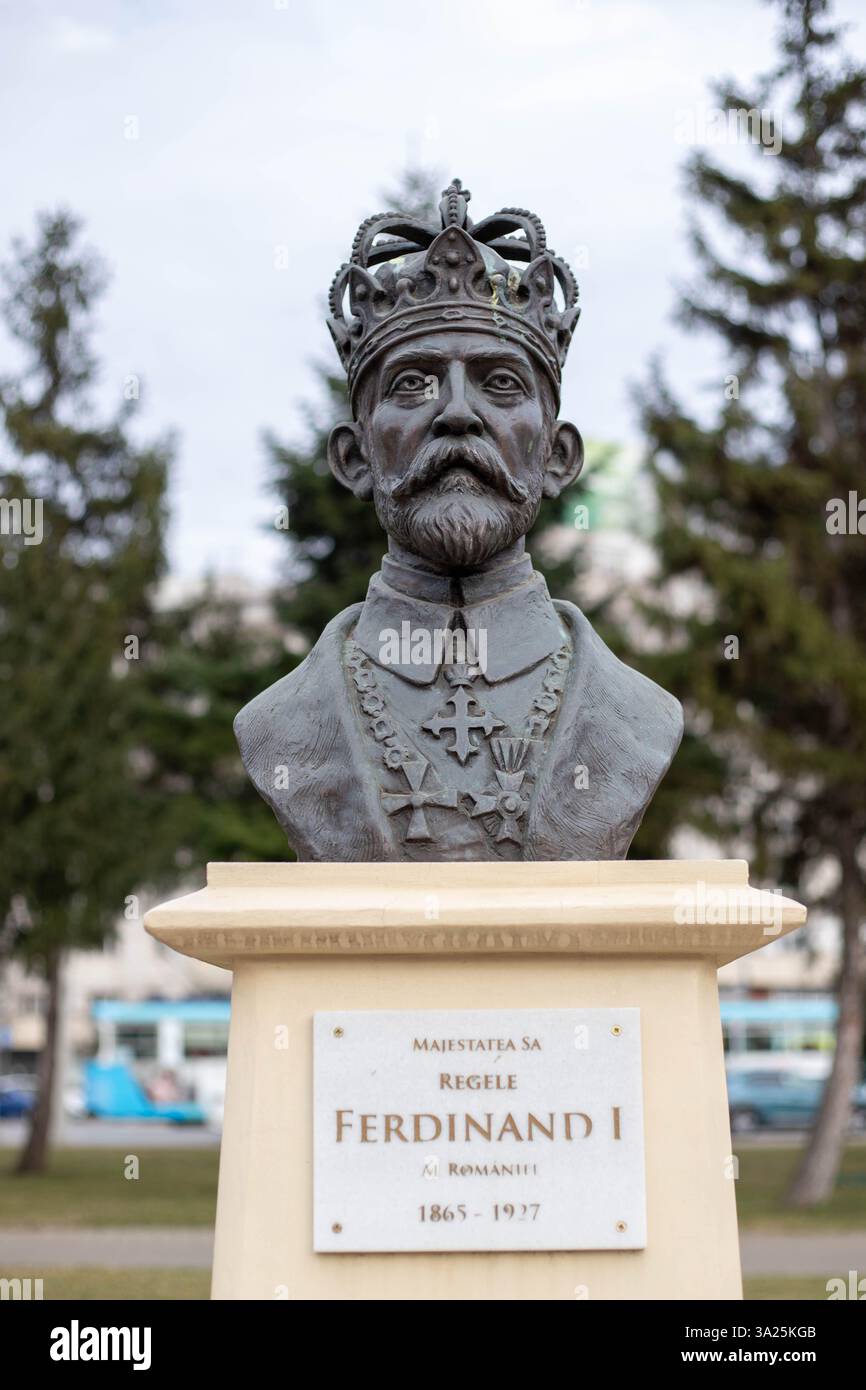 Statue representing His Majesty King Ferdinand I of Romania, located in ...