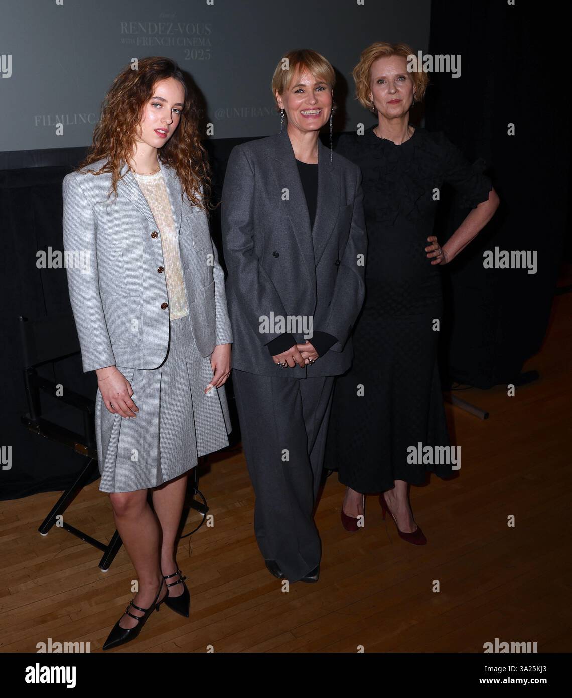 U.S Actress Cynthia Nixon with French actresses Judith Godreche and ...
