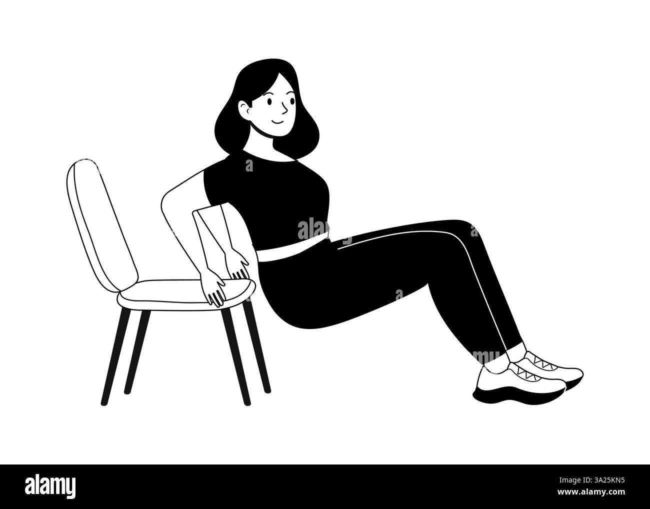 Tricep dips woman Stock Vector Images - Alamy