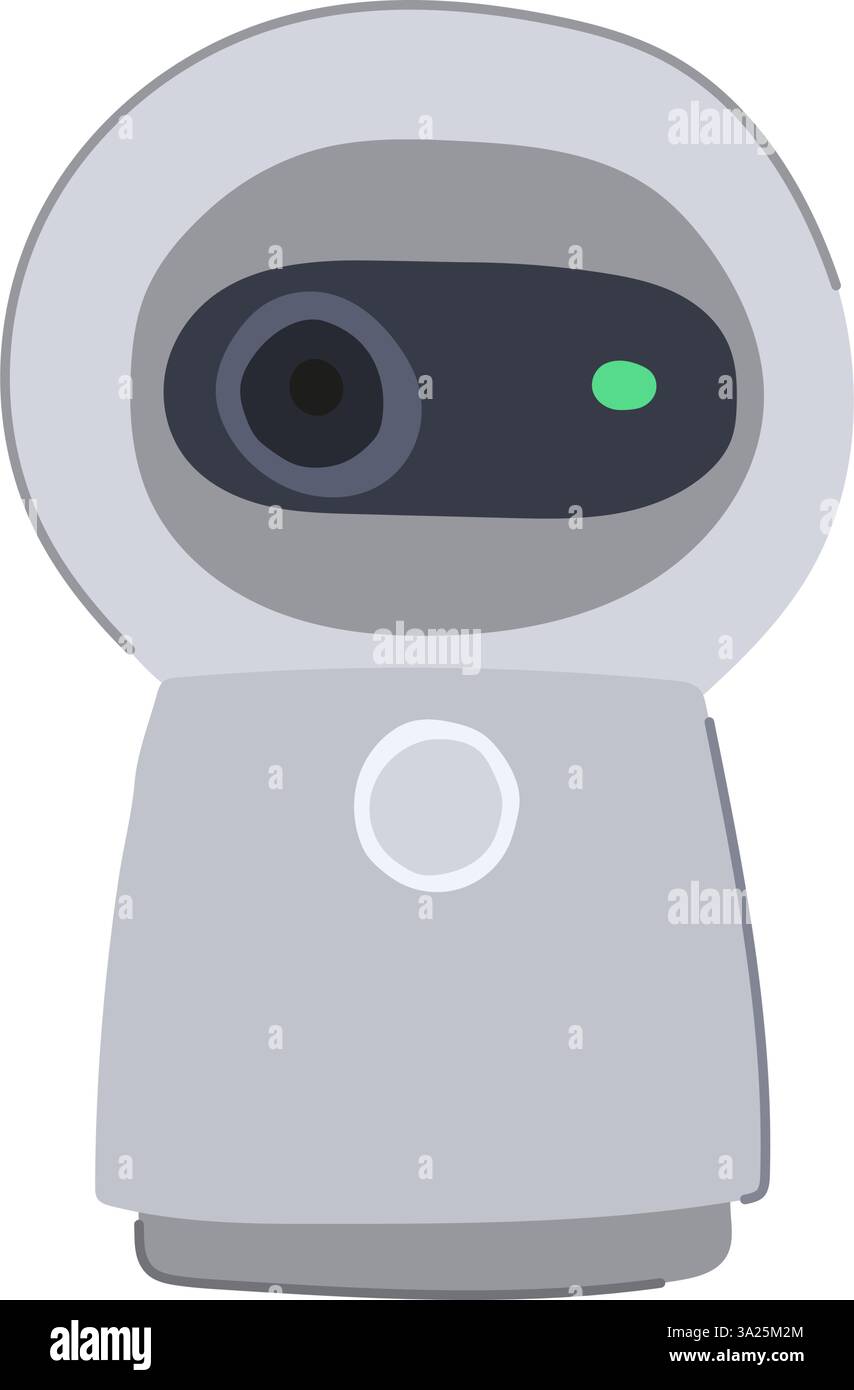 tracking facial recognition camera cartoon vector illustration Stock ...