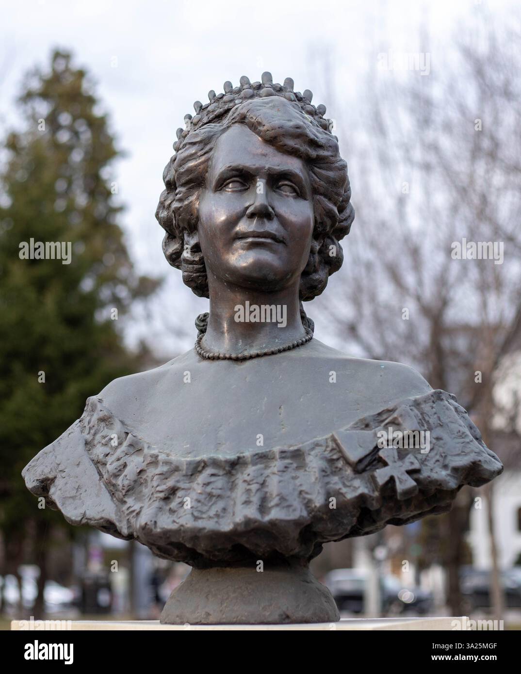 Statues representing Her Majesty Queen Elisabeth of Romania, located in ...