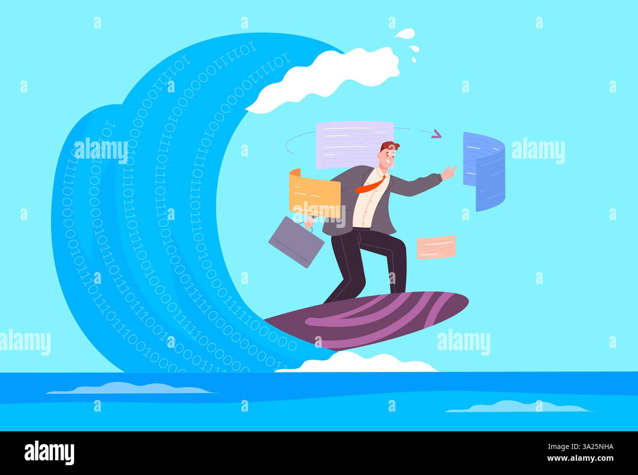 Entrepreneur surfing the net Stock Vector Images - Alamy