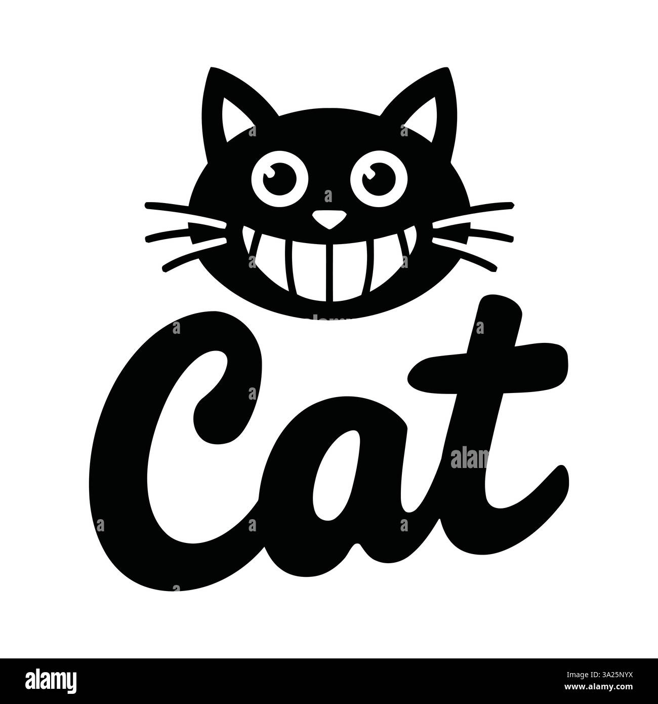 cat, logo, illustration, feline, kitten, pet, animal, vector, graphic ...