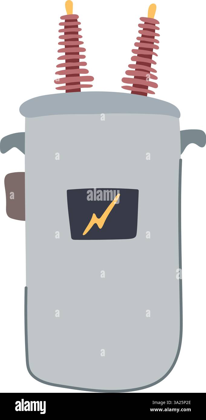 current electrical transformer cartoon vector illustration Stock Vector ...