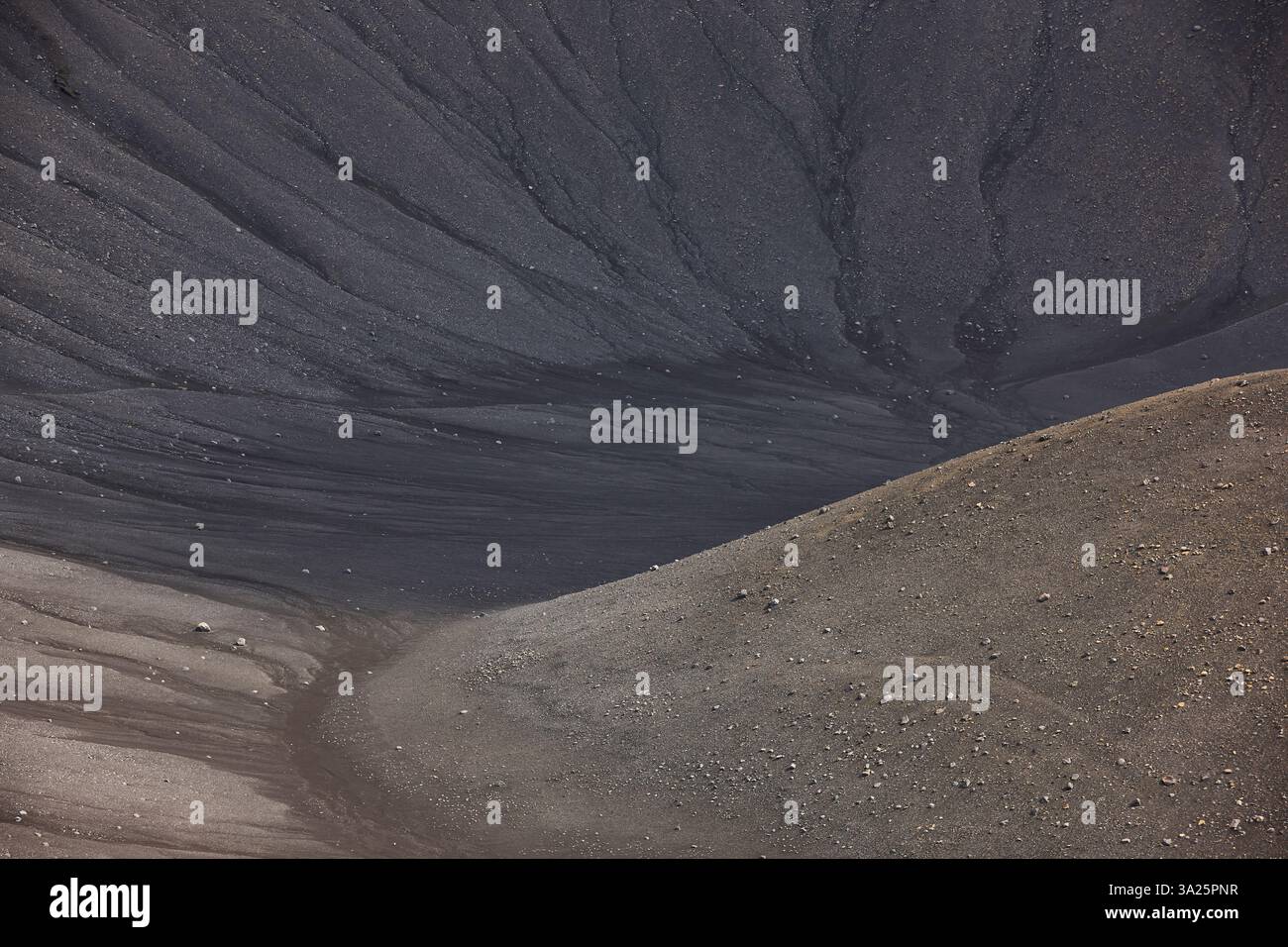 Hverfell extinct volcano interior. Icelandic landscape. Myvatn area ...