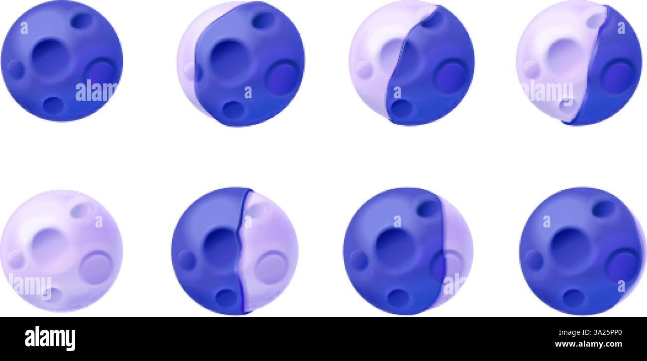 Moon phases cartoon illustration hi-res stock photography and images ...