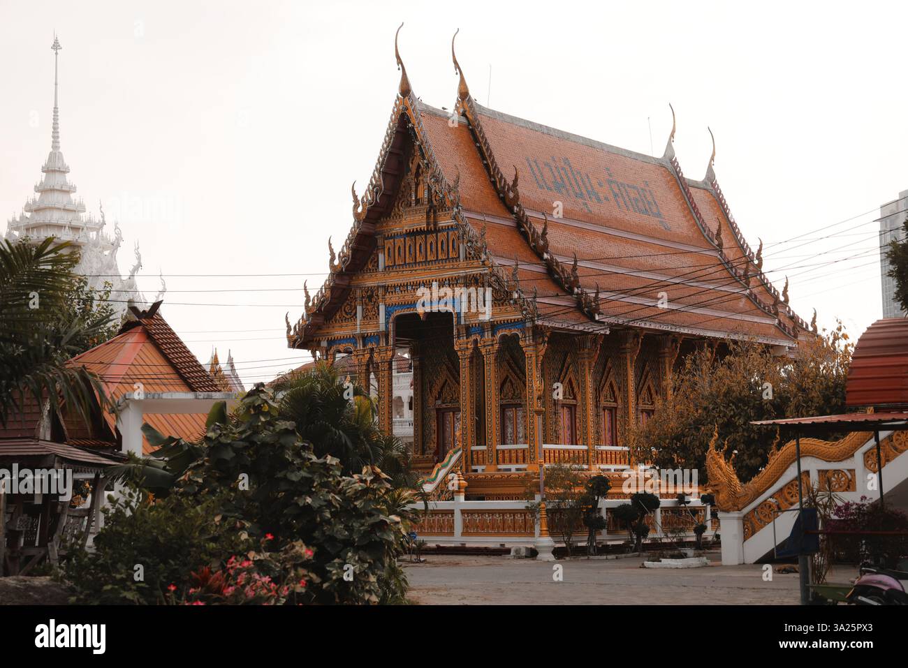 A Beautiful and Traditional Thai Temple Featuring Ornate and Detailed ...